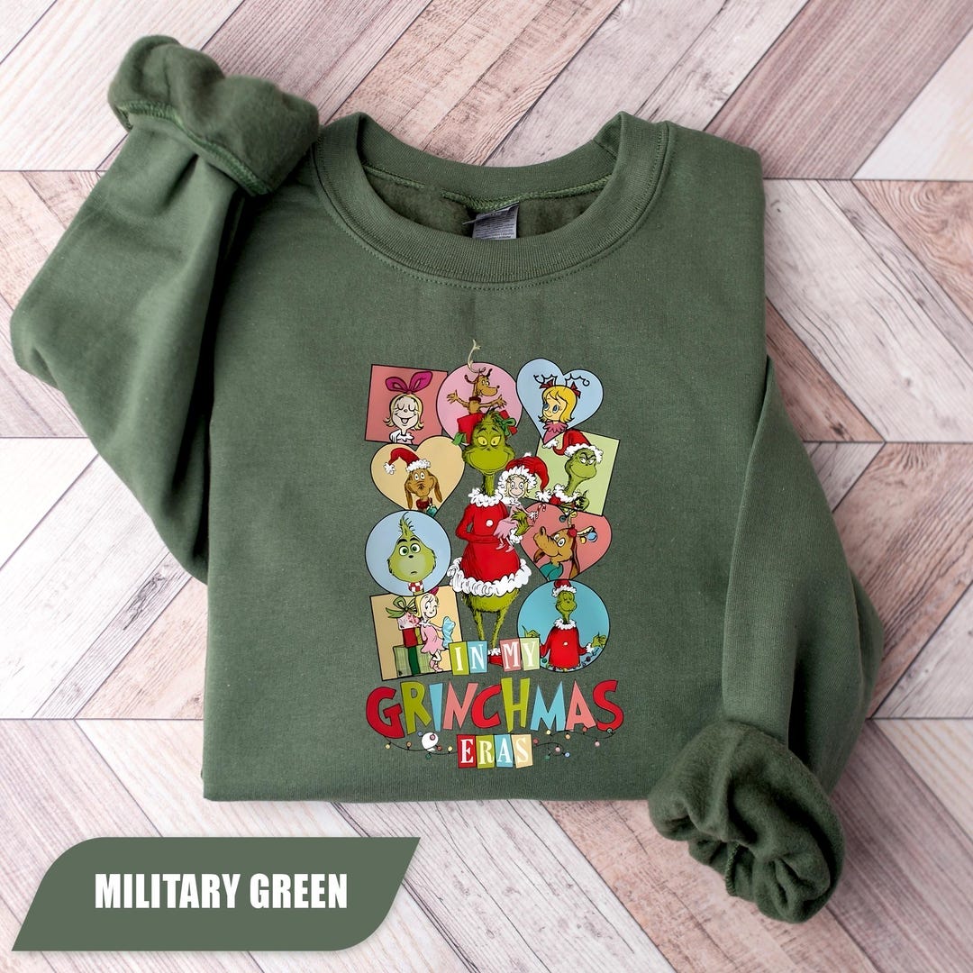 Grinchmas Eras Christmas Sweatshirt Crewneck, Family Grinch Christmas ...