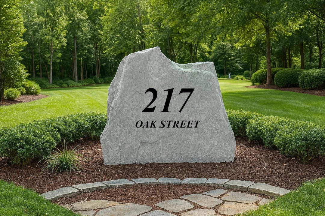Standard Address Stone – Custom Engraved House Number & Street Name ...