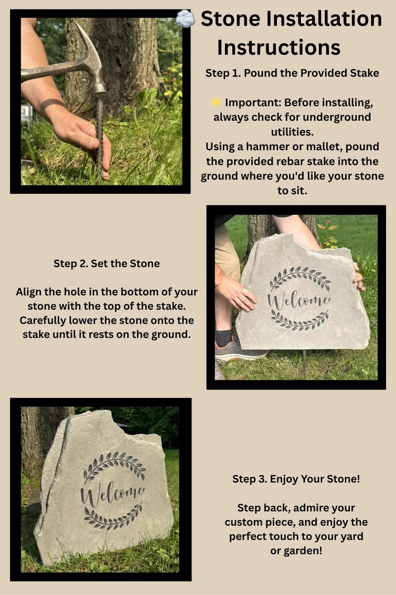 Elegant Address Stone – Personalized House Number and Street Name ...