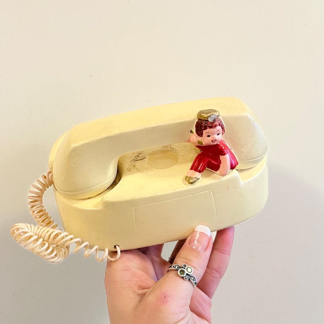 Vintage 1950s Napco Princess Telephone Girl Planter Figurine Planter ...