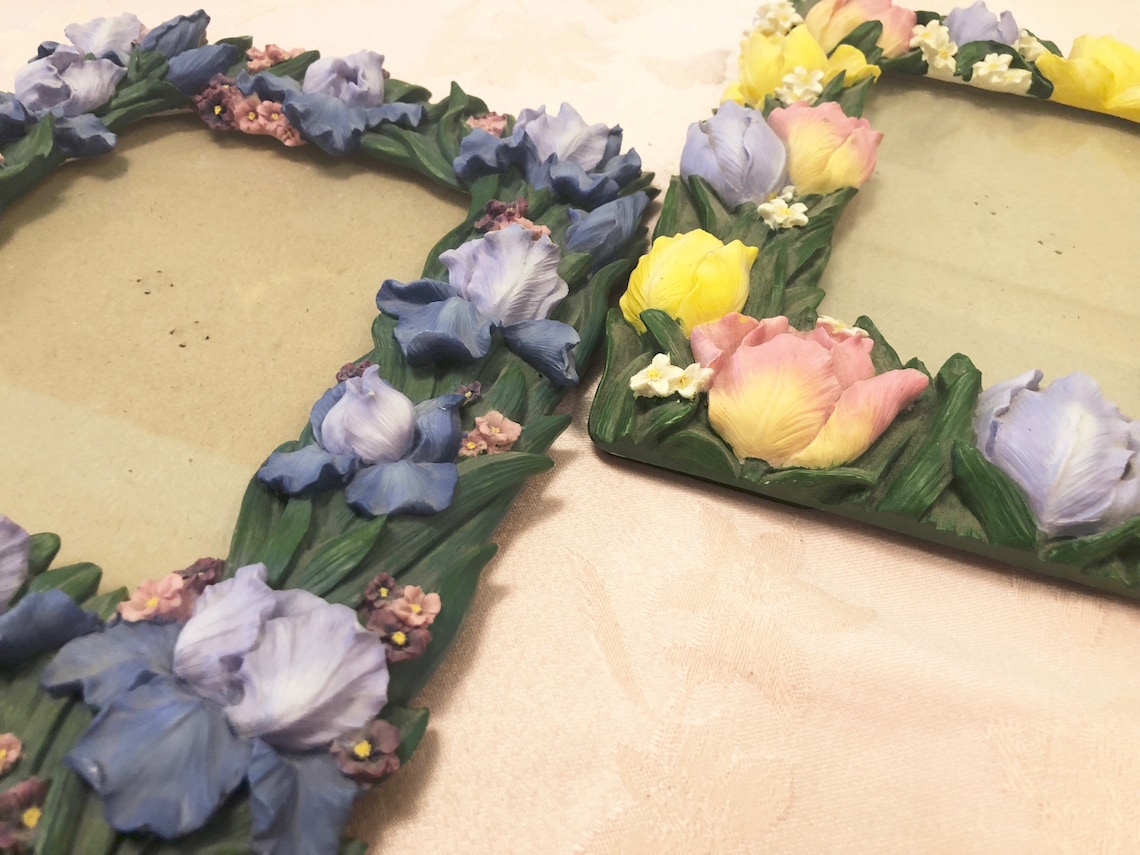 Vintage Floral Frame Set of Two Lovely Bold Frames Set of - Etsy
