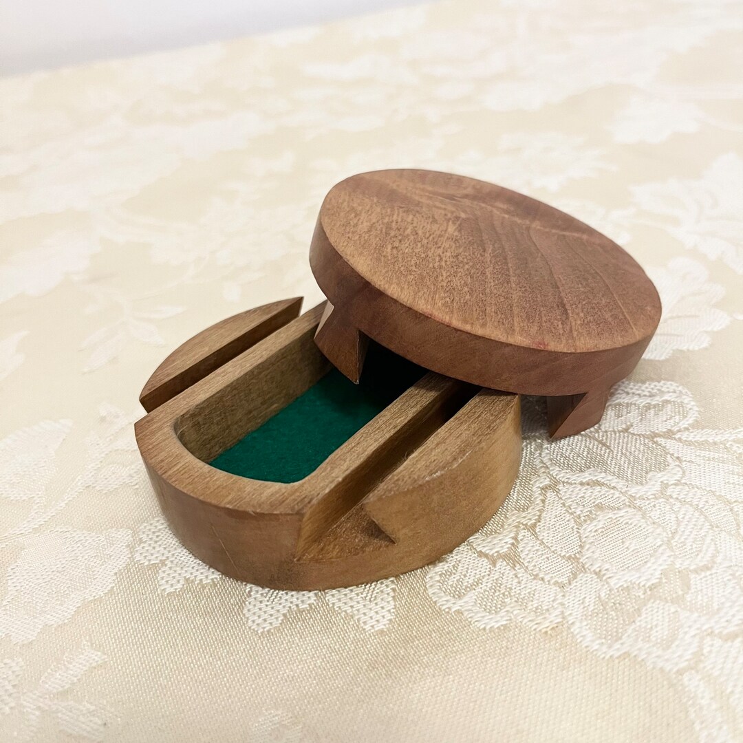 Small Wooden Chest Inside Storage Box Ring Box Puzzle Box With Hidden ...