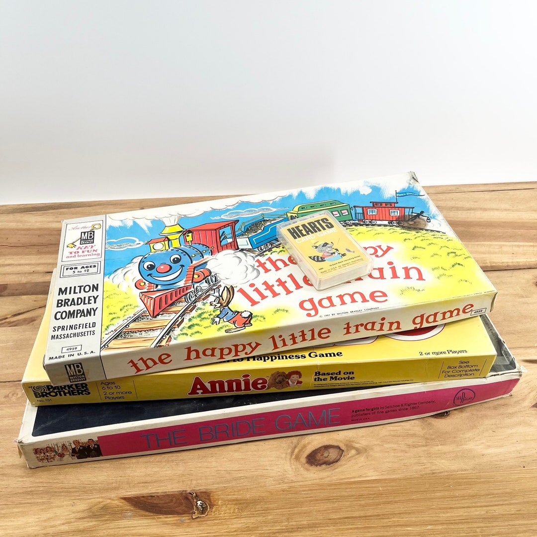 Set of 4 Vintage Games Including Rare the Little Happy Train 1957 Board ...