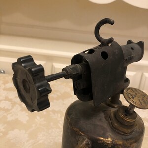 Antique Hand Torch Aged Metal With Original Top Fittings One Piece Aged ...