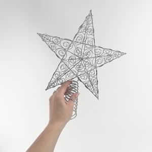 Silver Wire Tree Topper Star Bright Tree Topper Vintage - Etsy