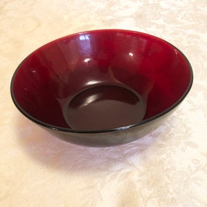Ruby Red Glass Fruit Bowl Red Glass Serving Bowl Bold Inspired Design ...