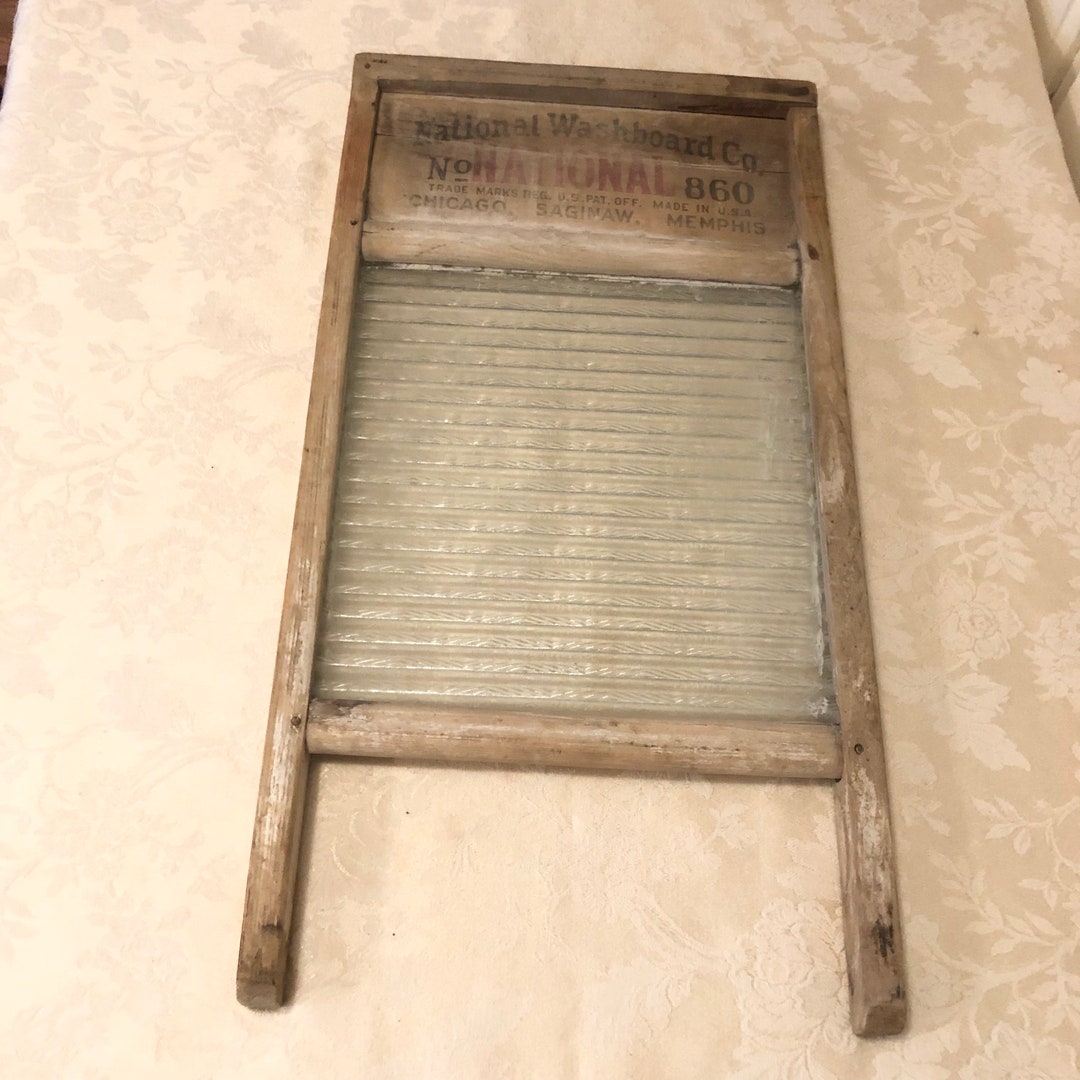 Vintage Glass Window Wash Board Standard Family Size Heavy Glass Soild ...