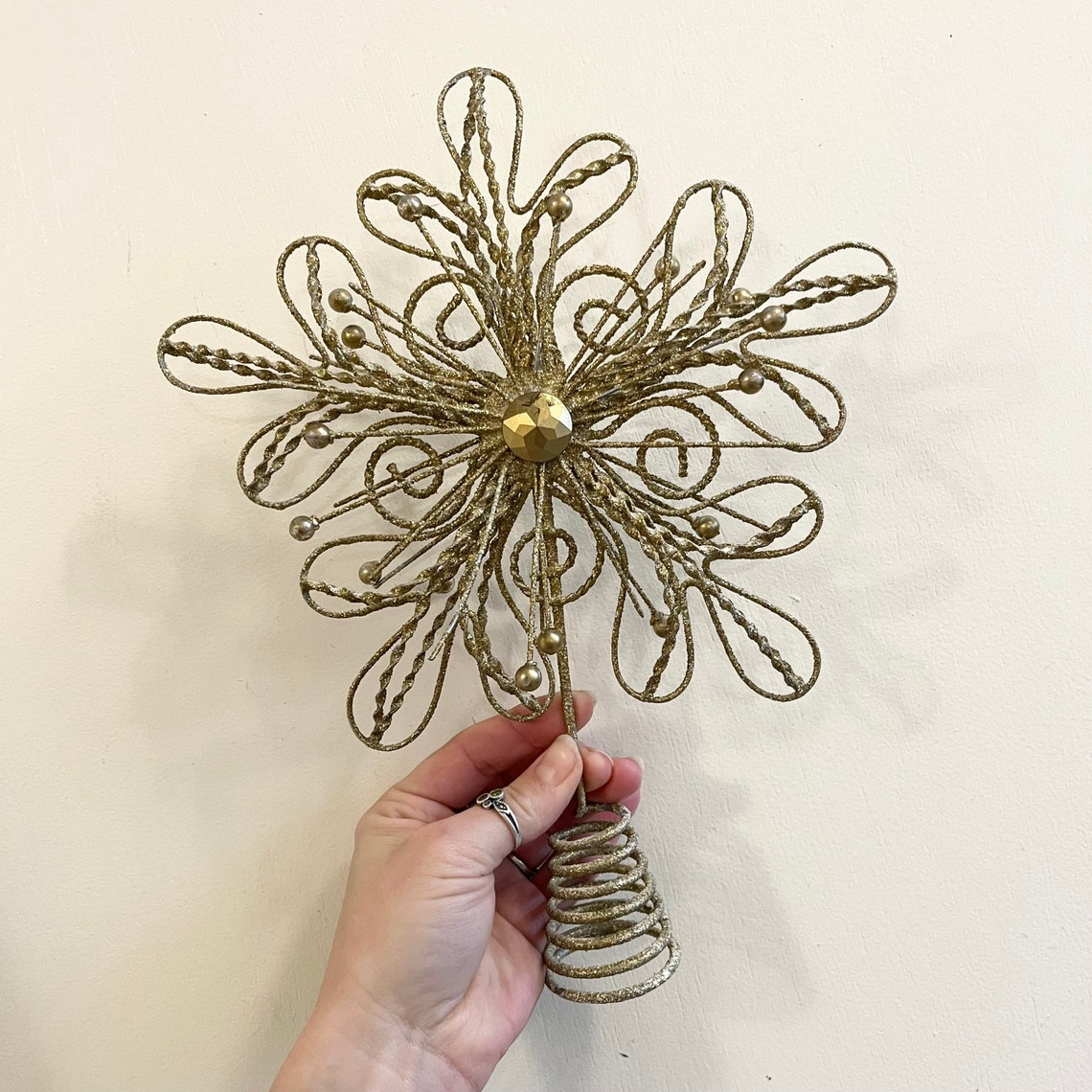Gold Wire Tree Topper Star Bright Tree Topper Vintage - Etsy