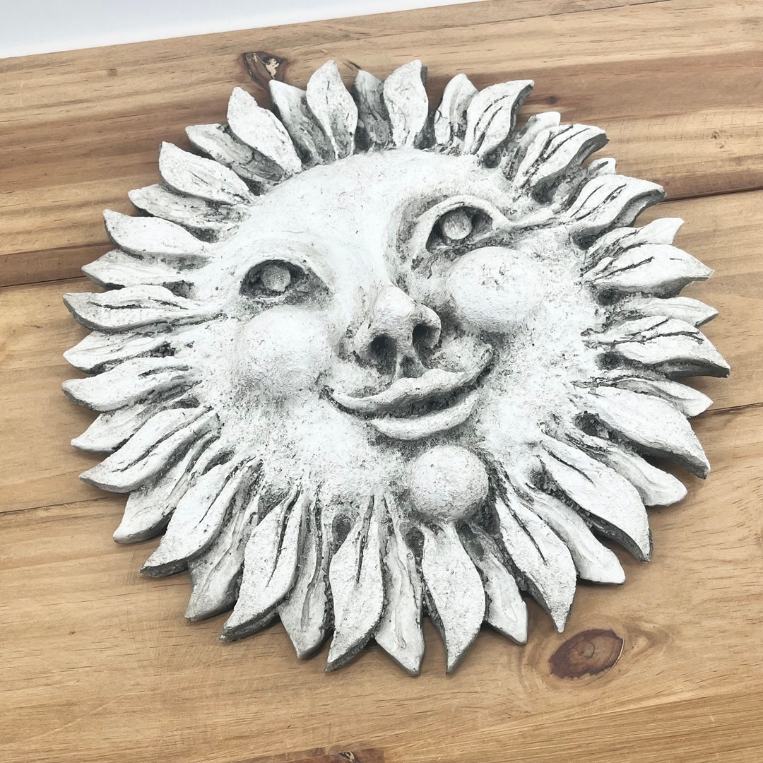 Folk Art Pottery Detailed Sun Face Pottery off White Bold Bright ...