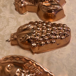 50s Pink Aluminum Kitchen Copper Mold Seafood Kitchen Decor Fish and ...