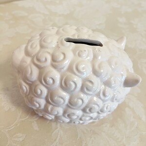 Vintage Sheep Bank Piggy Bank Sheep Bank White and Pink With Ballerina ...