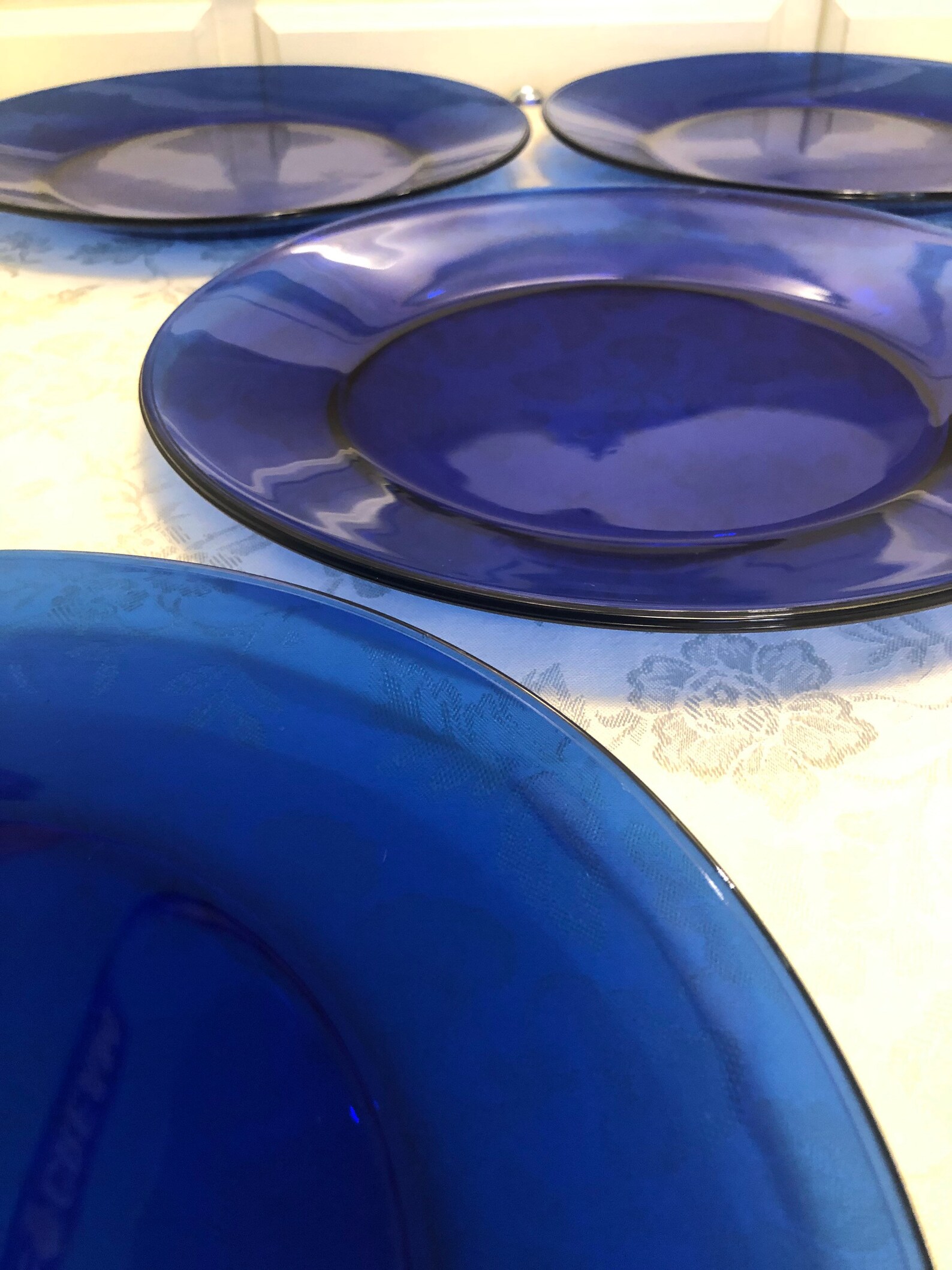 Single Cobalt Tray 13 Inch Blue Glass Serving Plates Vintage - Etsy