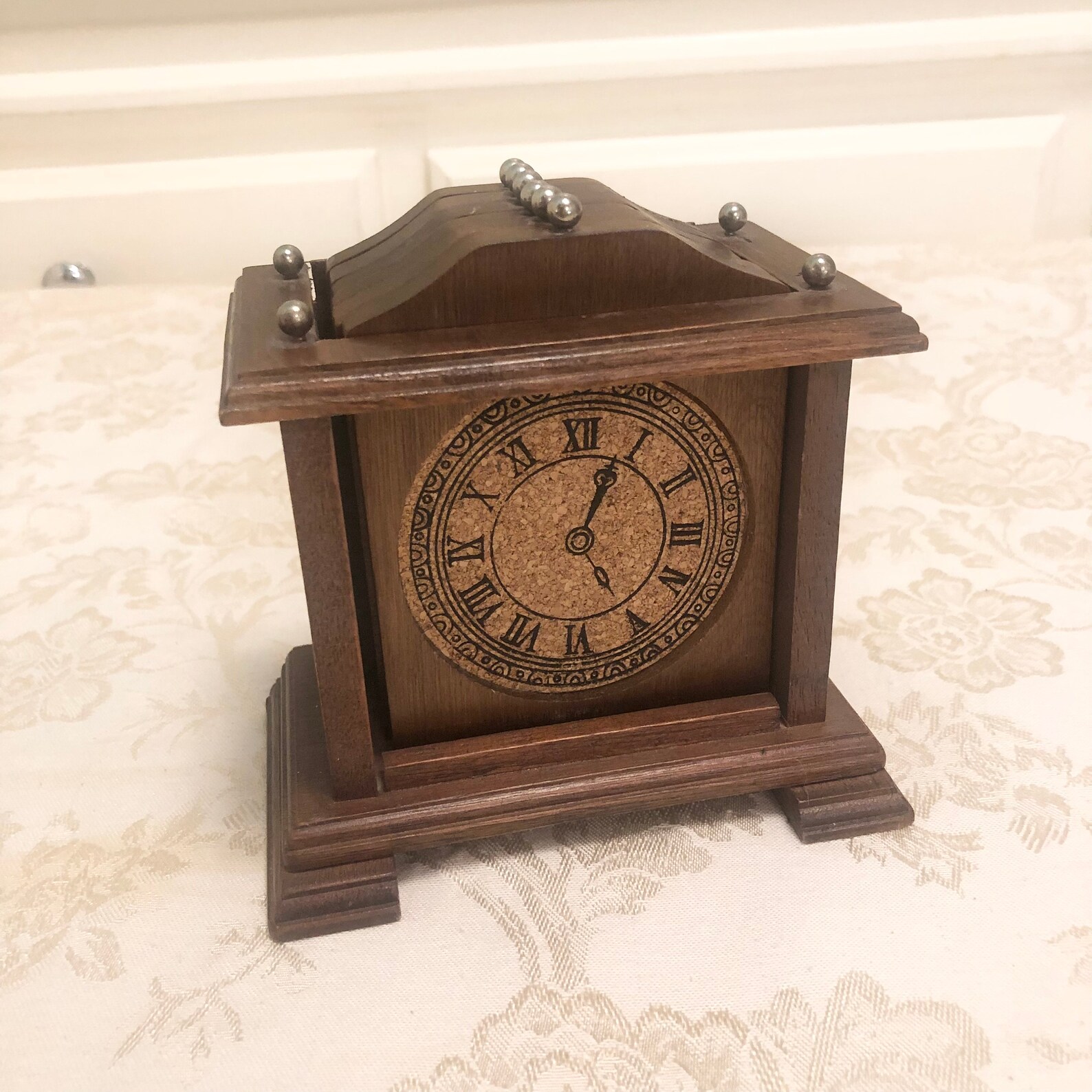 Decorative Wood and Cork Clock Coasters in Old Clock Look Desk - Etsy