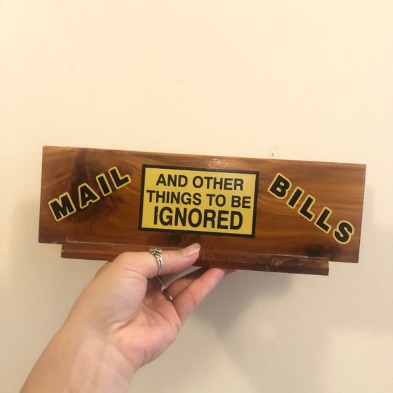 70s 80s Mail Bills and Other Things to Ignore Wooden Mail - Etsy