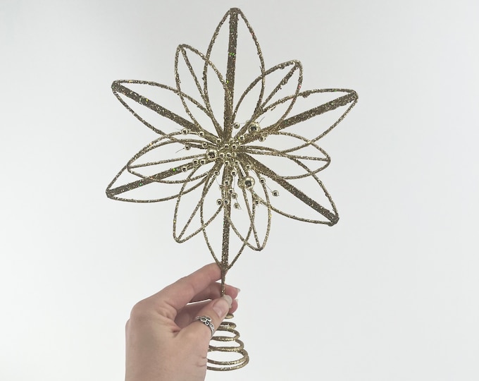 Gold Wire Tree Topper Star Bright Tree Topper Vintage Christmas Star ...