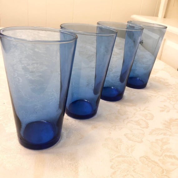 Libby vintage cobalt blue pint glasses Kitchen & Dining Drink & Barware ...