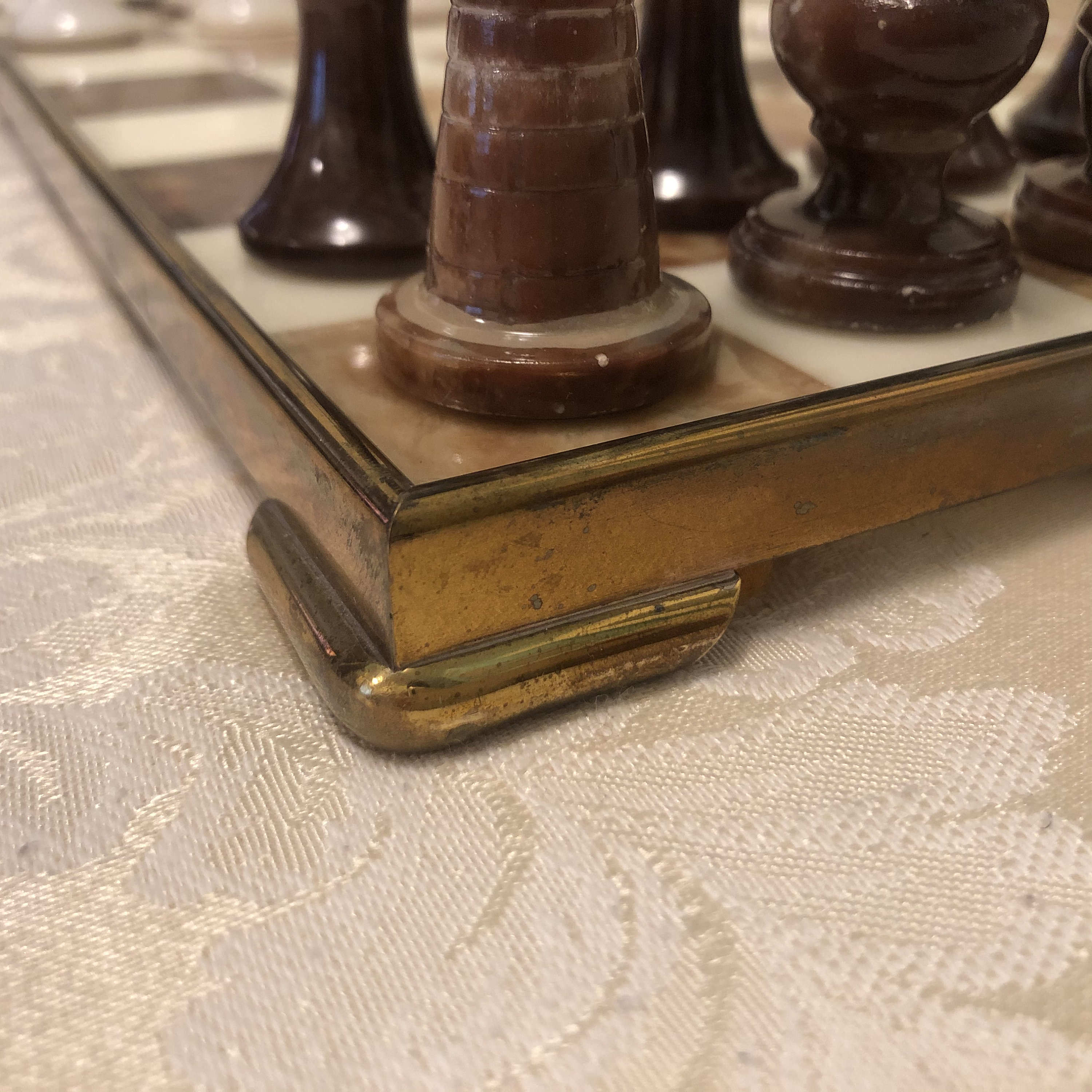 Chess Italy Brass And Stone Framed Chess Board Beautiful Crafted Board ...