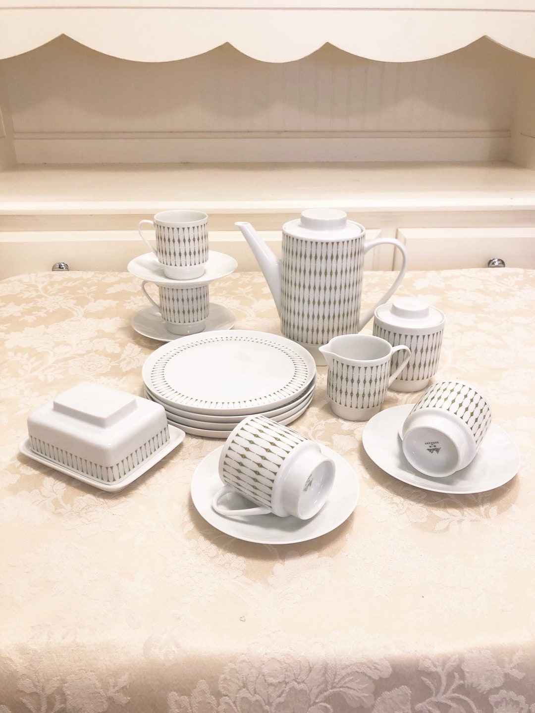 Melitta Germany Full Serving Espresso Set Teapot, Cream Sugar and Four ...