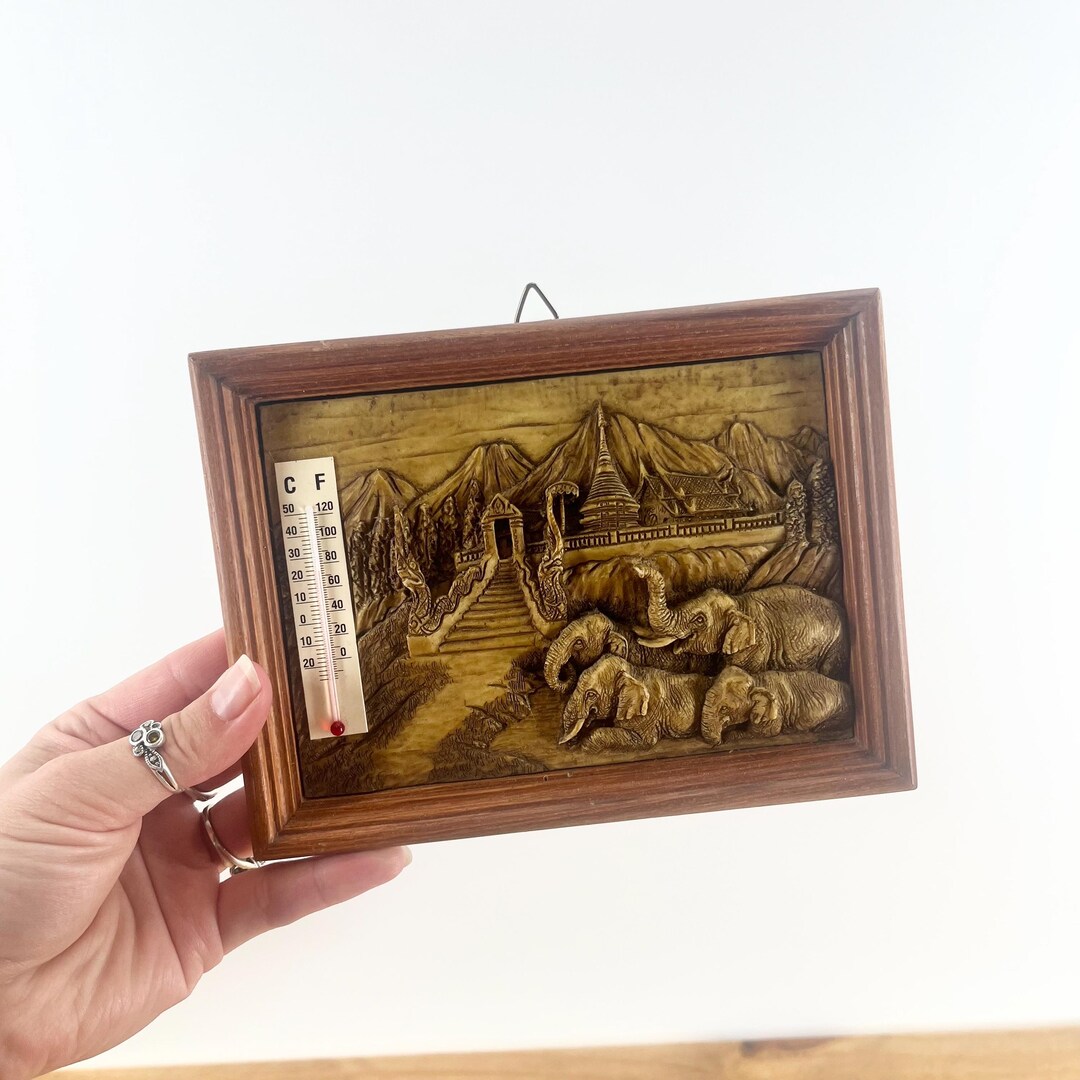 Vintage Garden Thermometer Wall Decor Thermometer Looks Handcarved and ...