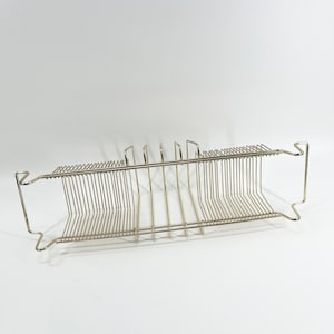 70s Brass Wire Record Display Holds Large and Small Records on Display ...