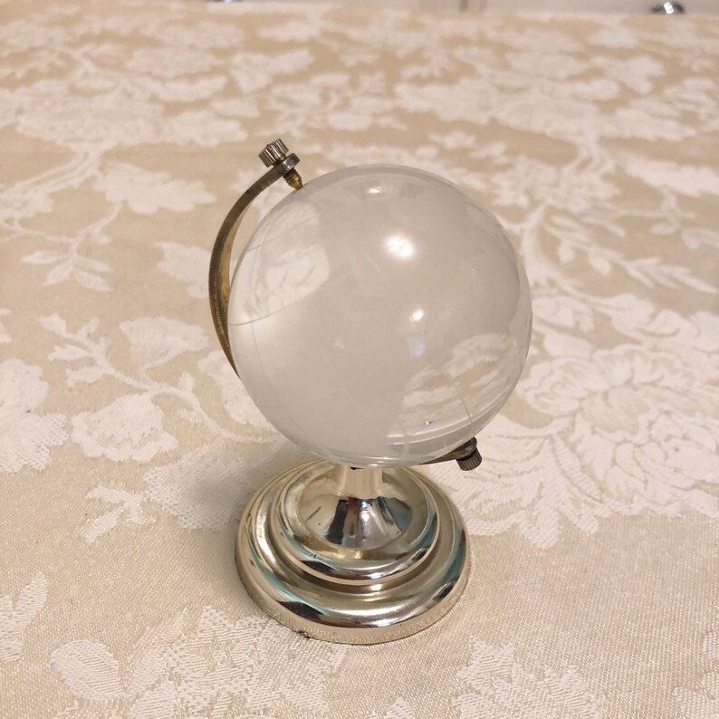 Vintage Mini Glass Globe With Plastic Stand Frame Mini Glass Map ...