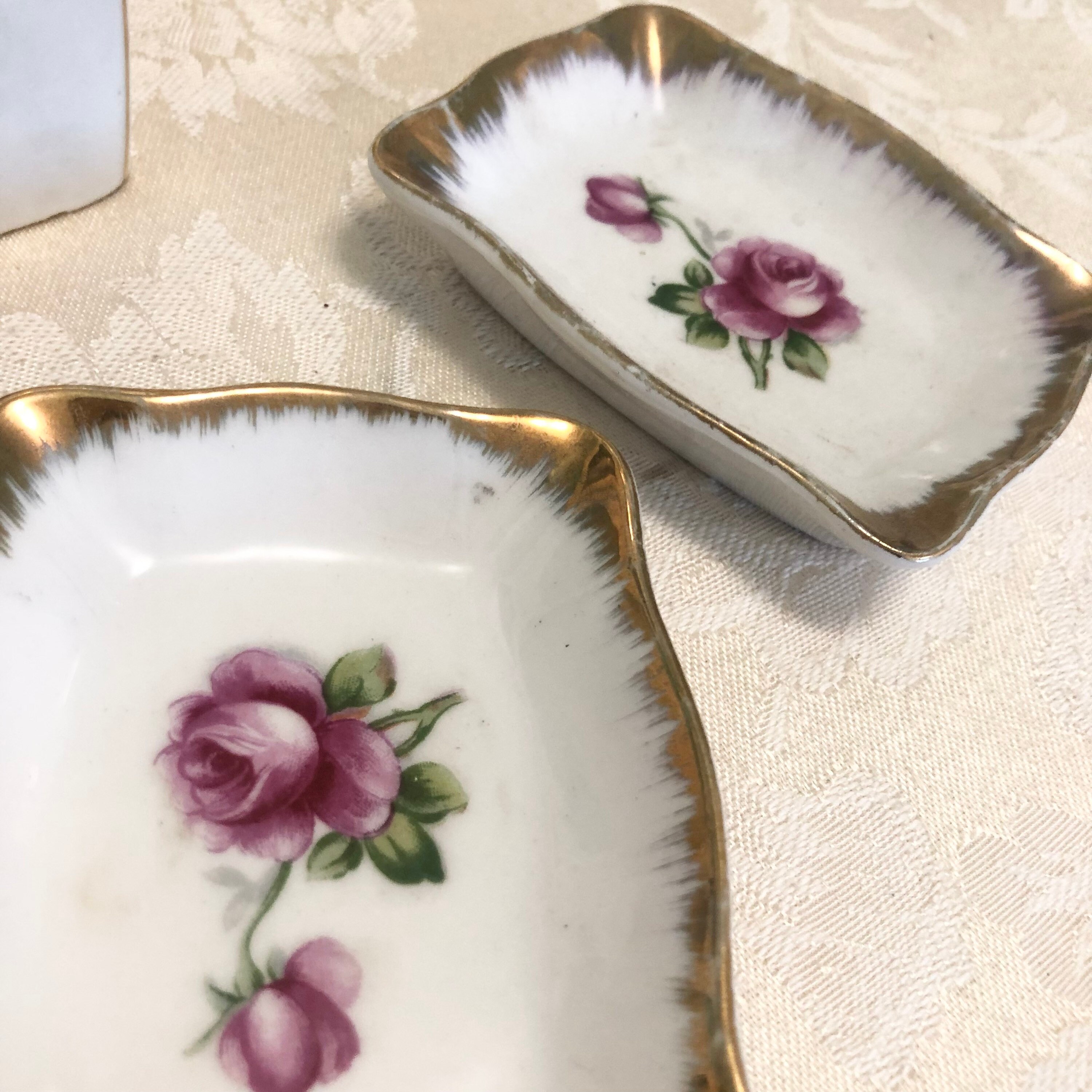 Vintage Porcelain Rose Design Chopstick Case With Two | Etsy