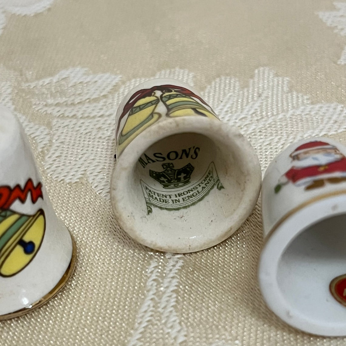 Christmas Thimble Set Japan and England Thimble and Thimble - Etsy