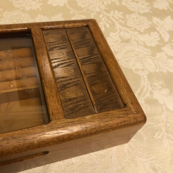 Coconut Tree Beach Tropical Wooden Jewelry Box With W… - Gem