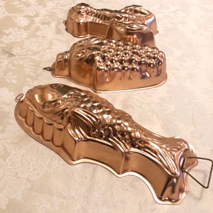 50s Pink Aluminum Kitchen Copper Mold Seafood Kitchen Decor Fish and ...