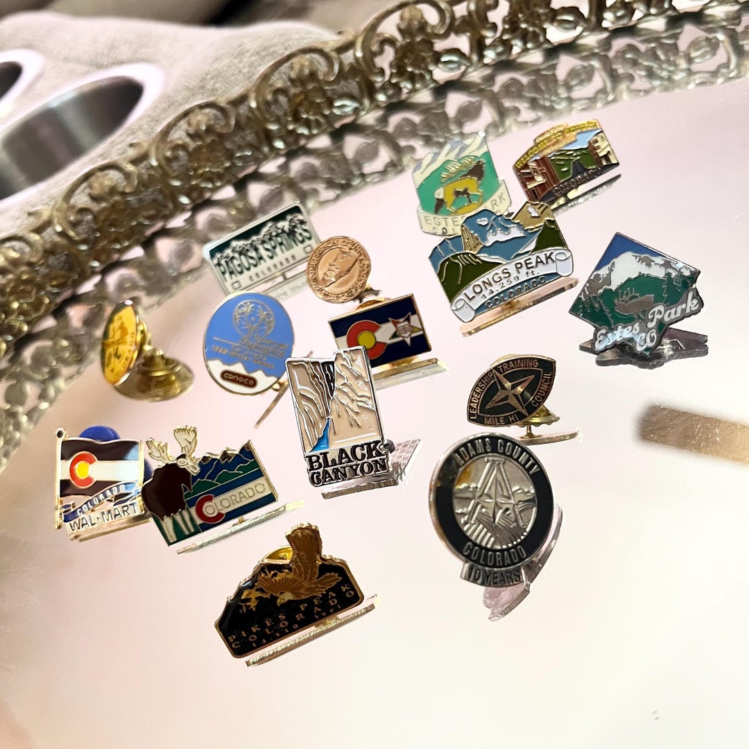 Vintage Colorado State Pins Vintage Pins Button Back Pins Vintage Metal ...