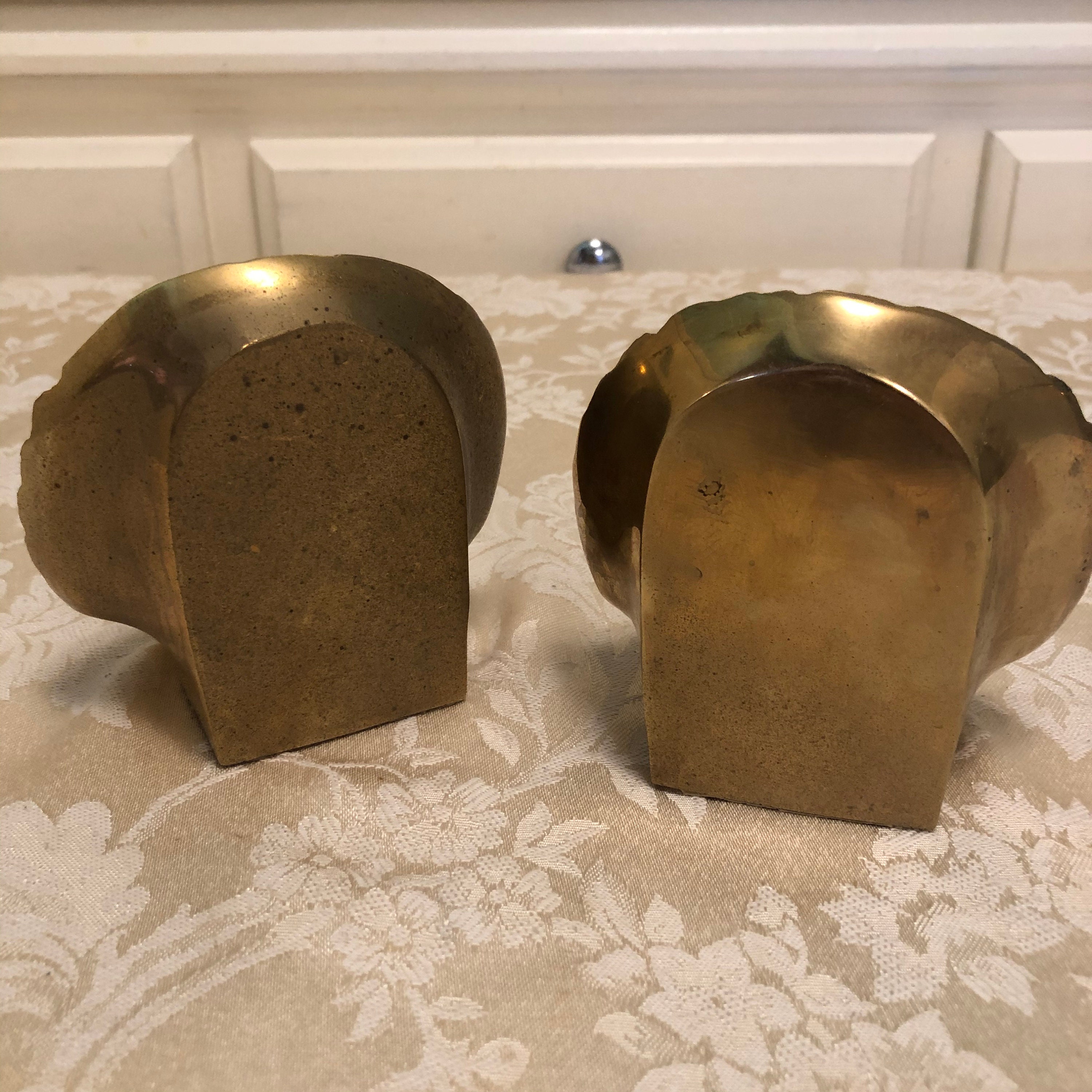 70s Brass Shell Halves Book Shelf. Clam Book End Beach Office - Etsy