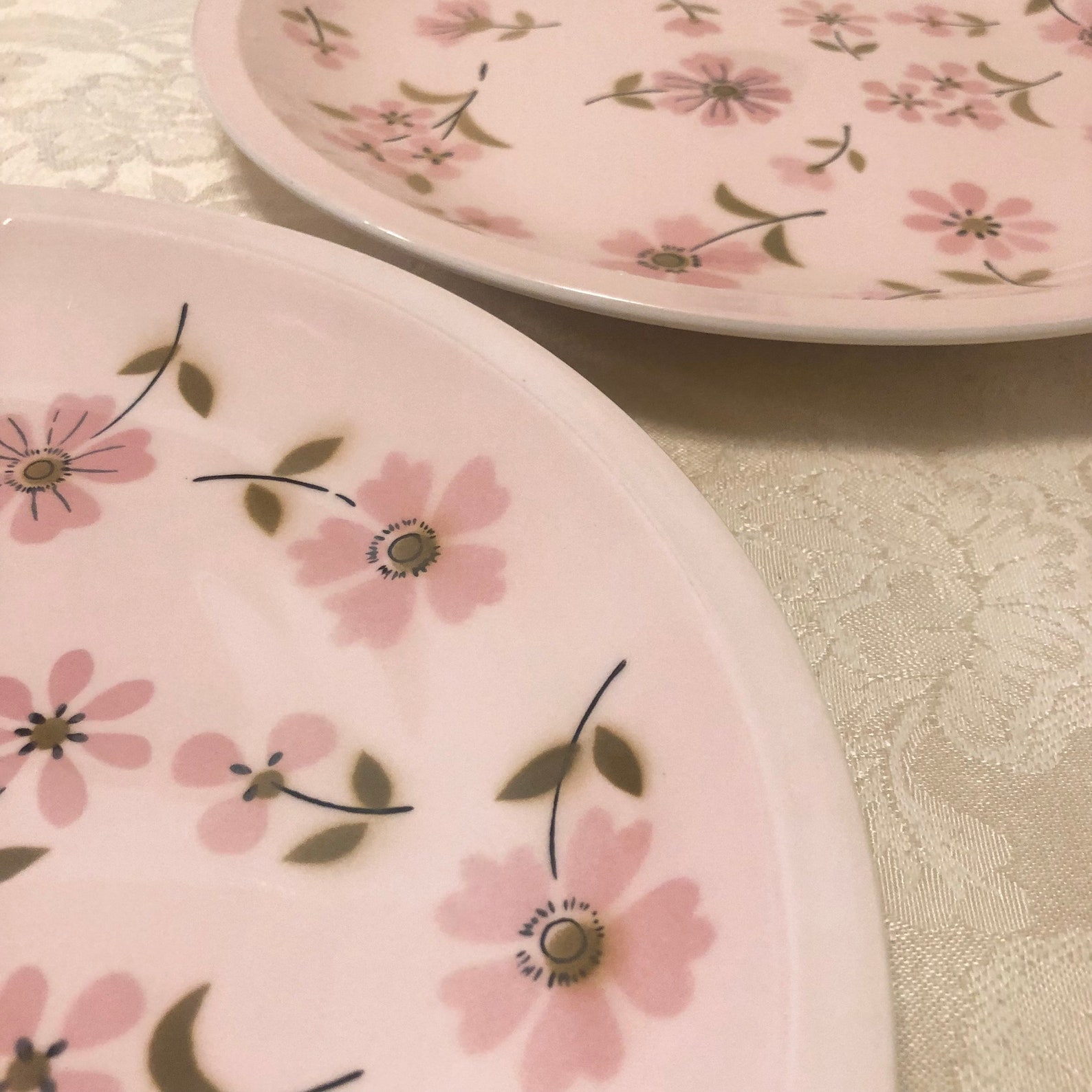 Rare Vintage Mikasa in Pink Dinner Plates Pastel Puff D6102 | Etsy