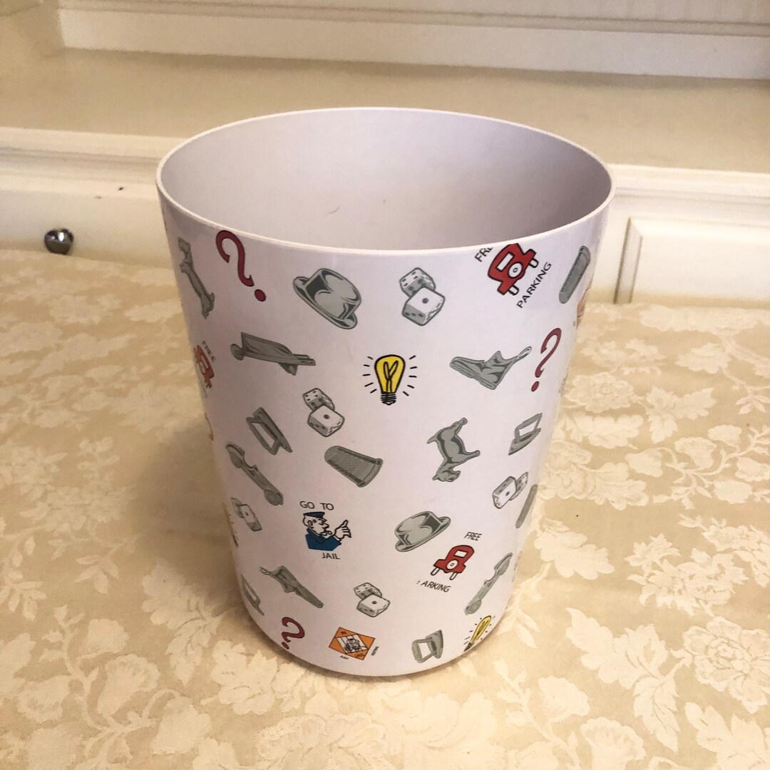 Rare Monopoly Trash Bin Game Home Decor Free Parking Trash Can Go to ...