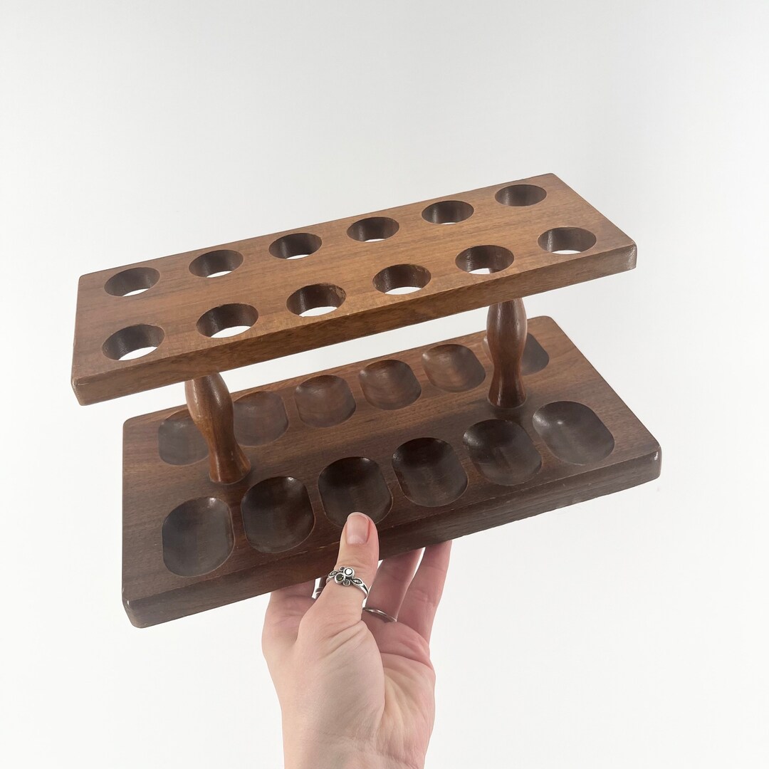 Vintage Walnut Wooden Pipe Display Pipe Decor Desk Decoration Wood Pipe ...