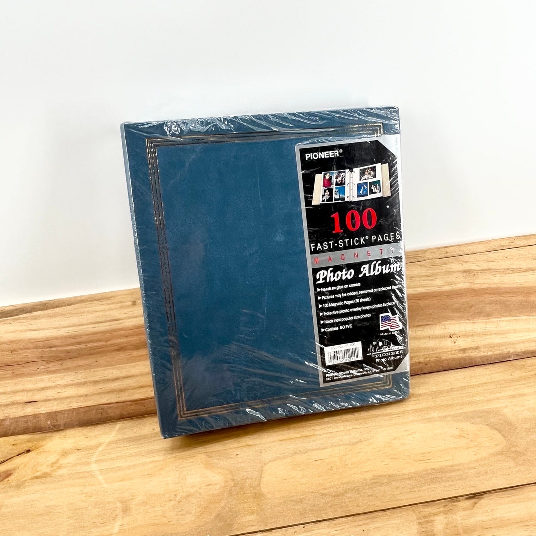 Blue and Gold Large Photo Album Magic Cling Photo Album Has Fast Stick ...