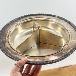 Elegant Antique Divided Silver Tray Raised Edges Silver Tray Embossed ...