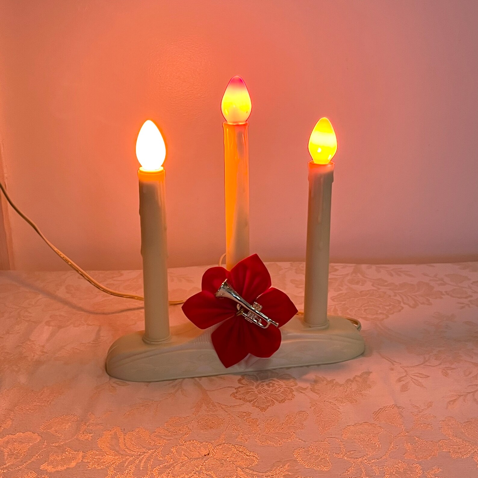 Vintage Window Candelabra 3 Lights Plastic Candle Sticks Christmas ...