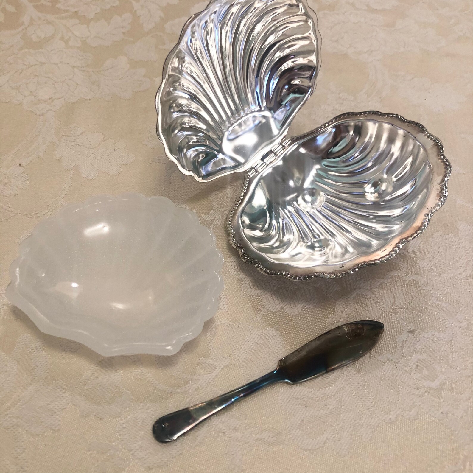 Rare Shell Queen Anne Silver Shell Glass Insert And Silver | Etsy