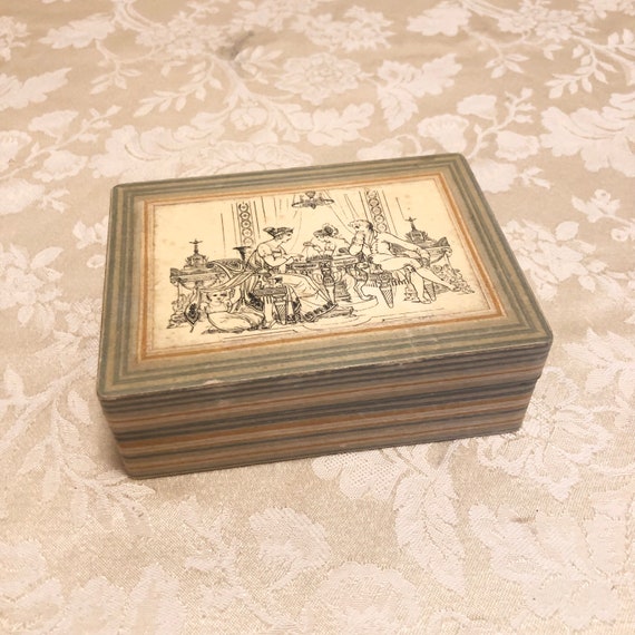Very Victorian Era Simple Wooden Box With Elegant Top… - Gem