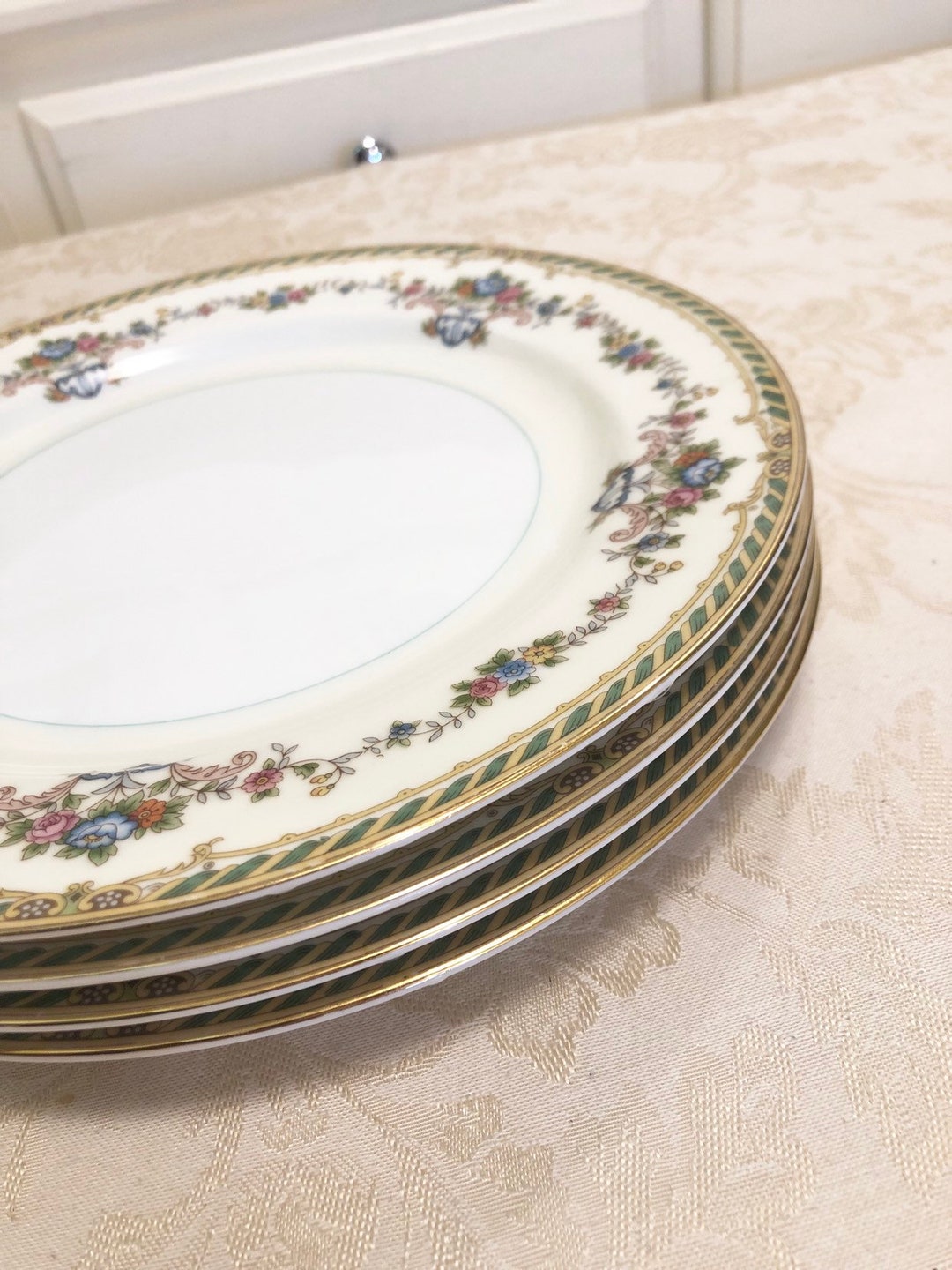 Noritake M Gold Detail Japan Dinner Plates Retired Discontinued Dinner ...