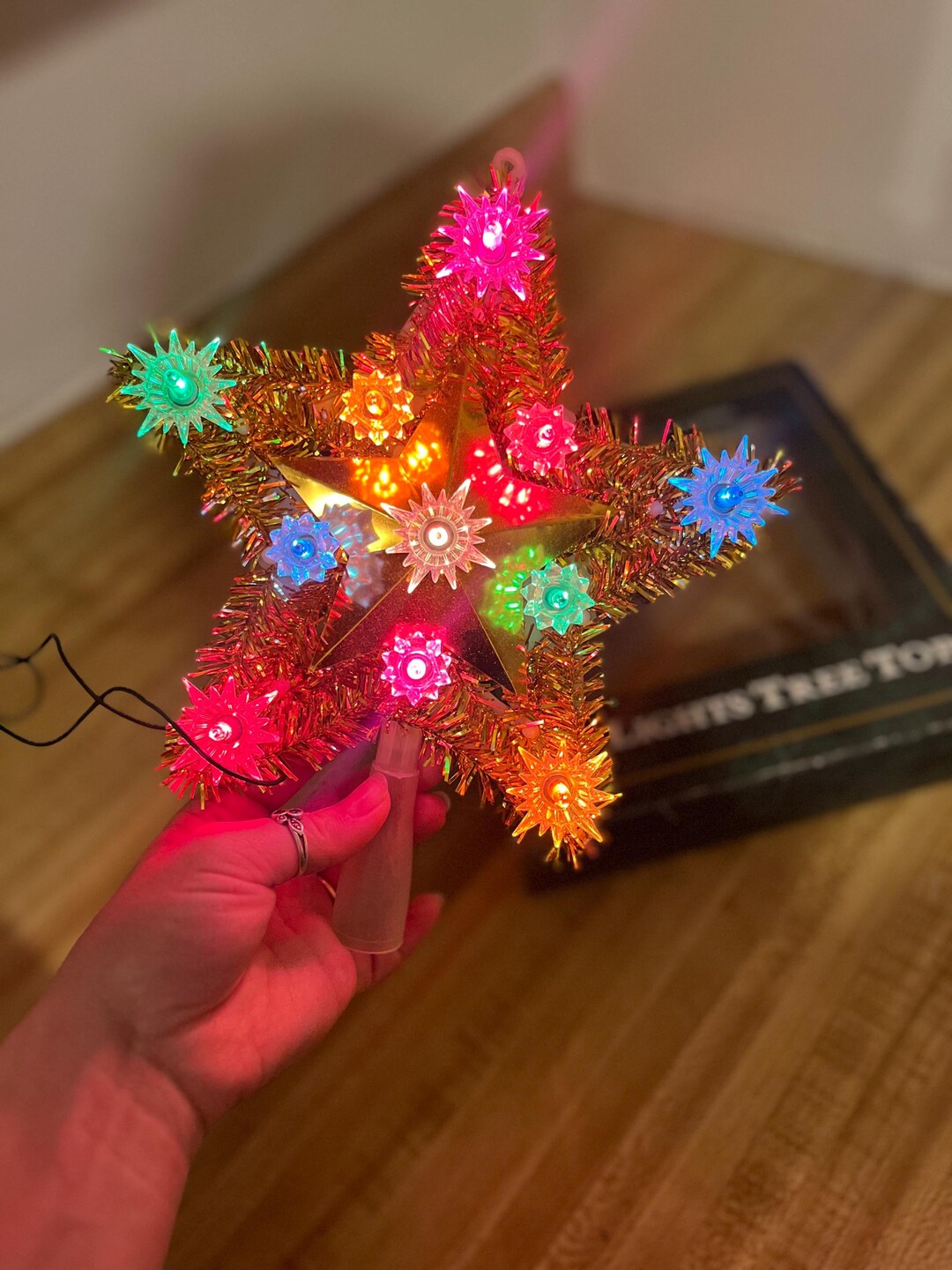 Light up Gold Rainbow Tree Topper With Detail Gems Tree Topper Accent ...