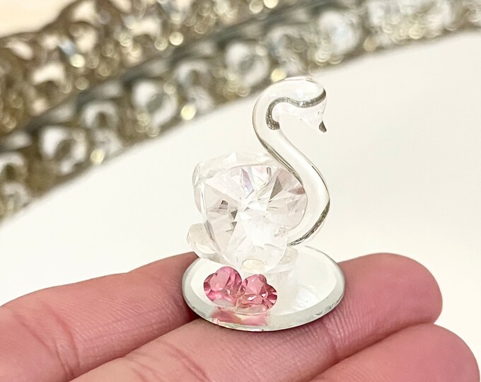 Miniature Glass Swan Mini Shadow Box or Miniature Collection Looks Like ...