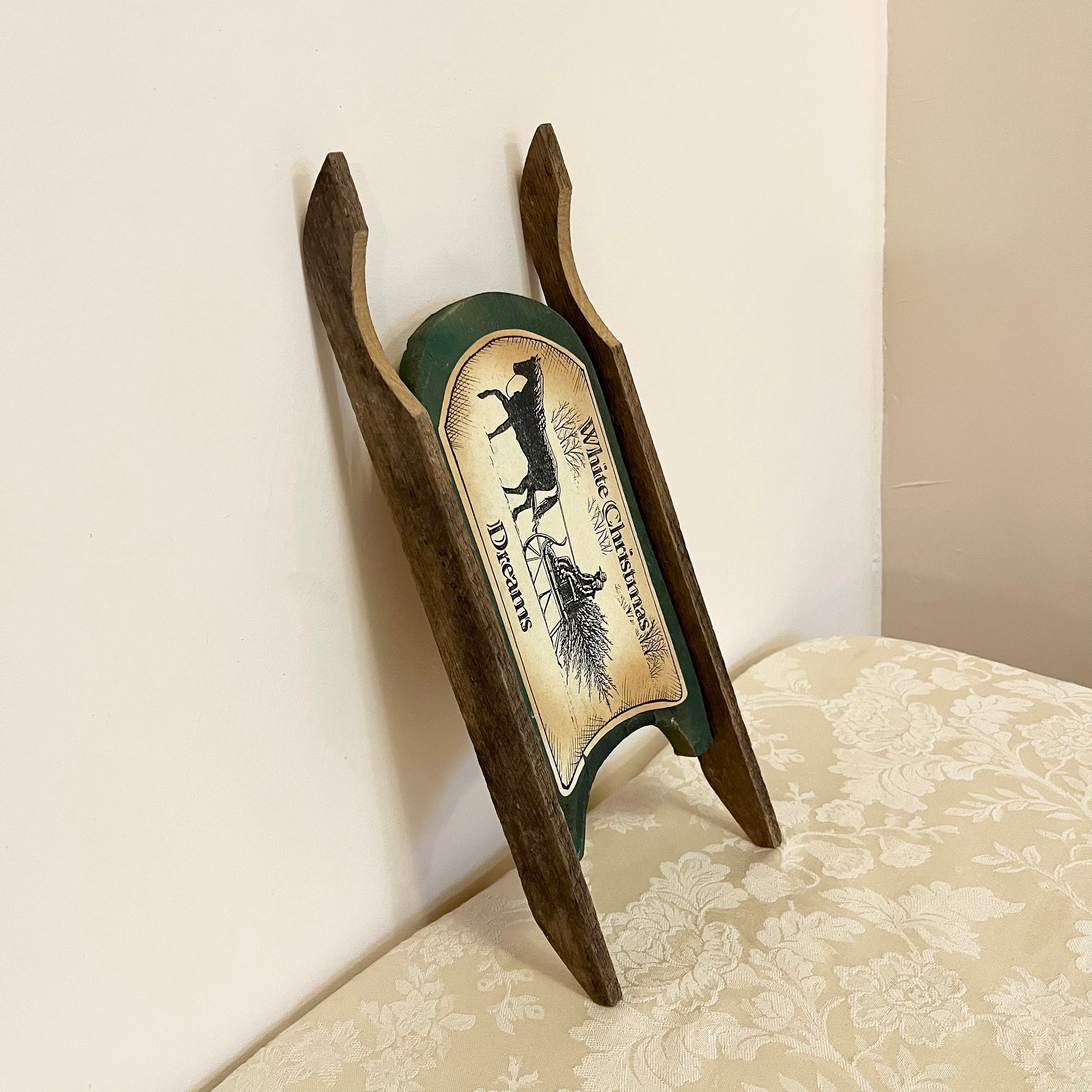 Rustic Santa Sleigh Vintage Horse Pulling Christmas Tree Decorated on A ...
