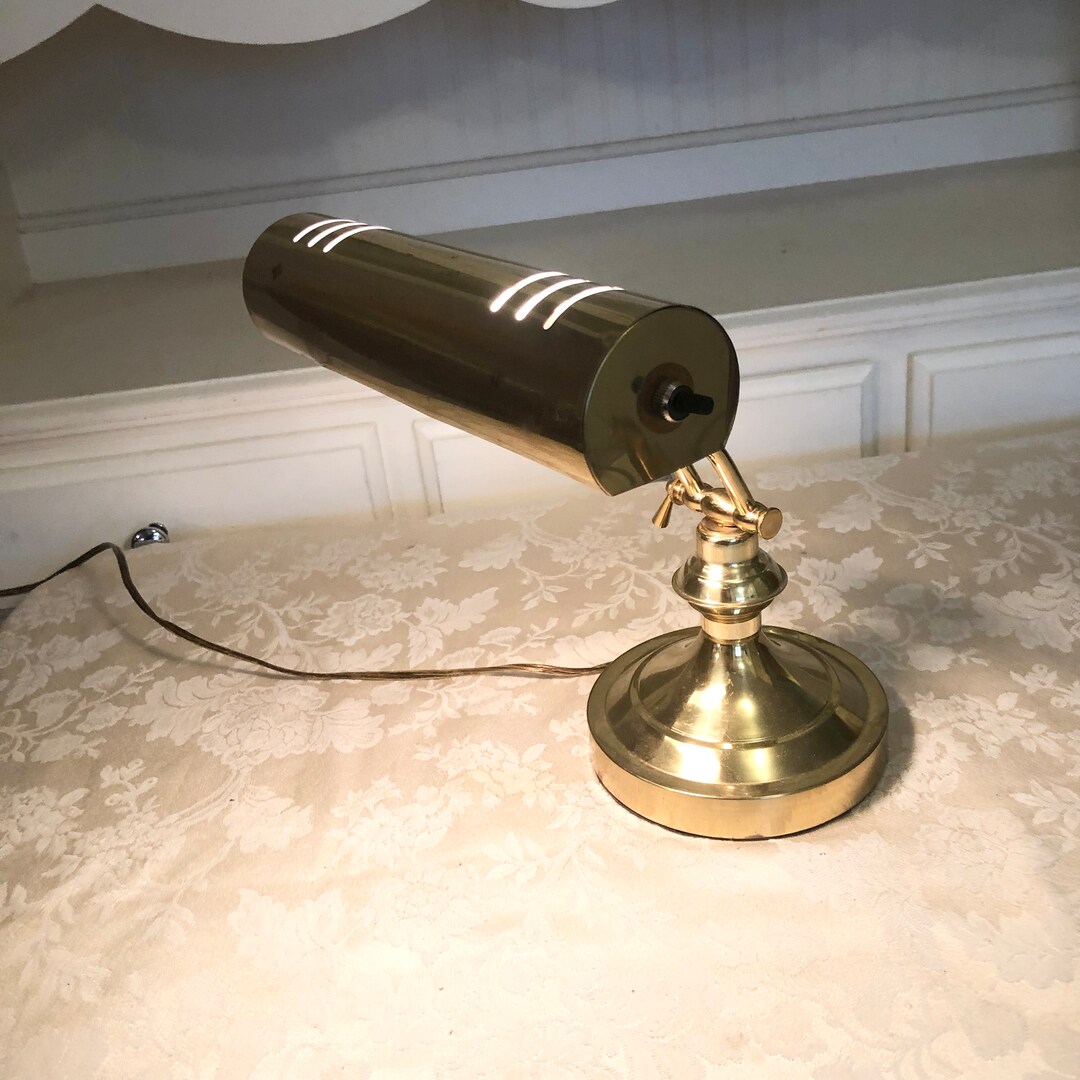 Mid Century Brass Office Desk Reading Lamp Bright Table Top Lamp With ...