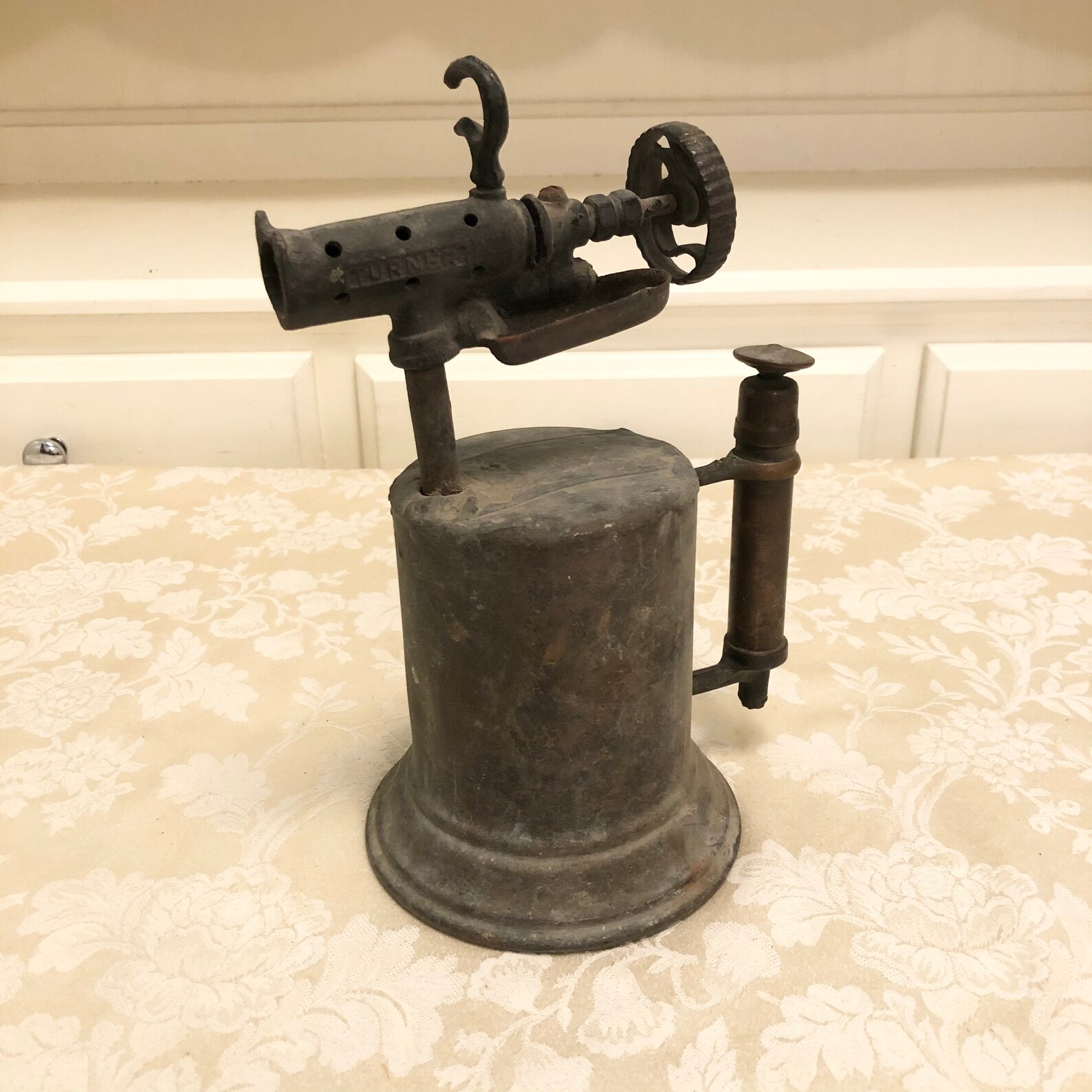 Antique Hand Torch Aged Metal With Original Top Fittings One Piece Aged ...