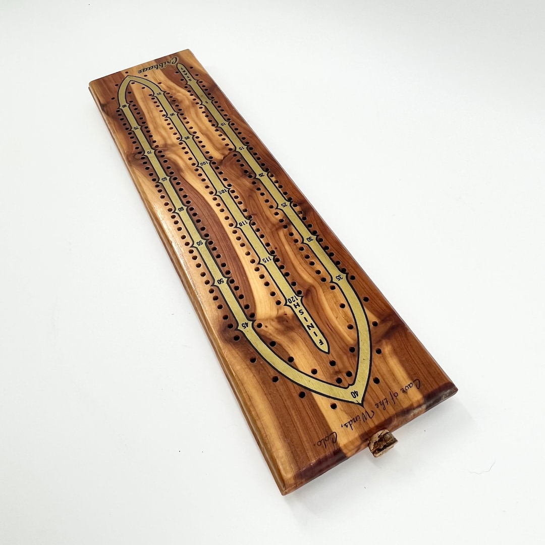 Wooden Cribbage Board Game With Beautiful Wooden Board and Bottom ...