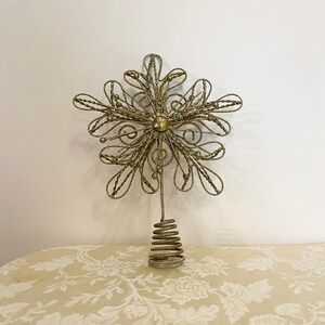 Gold Wire Tree Topper Star Bright Tree Topper Vintage Christmas Star ...