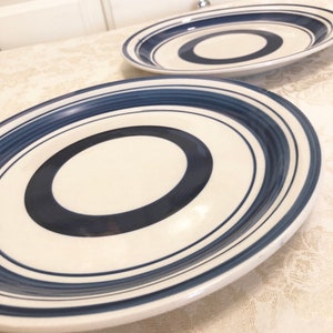 Royal Norfolk Blue Circular Dinner Plates Rough Stoneware Dinner Plates ...