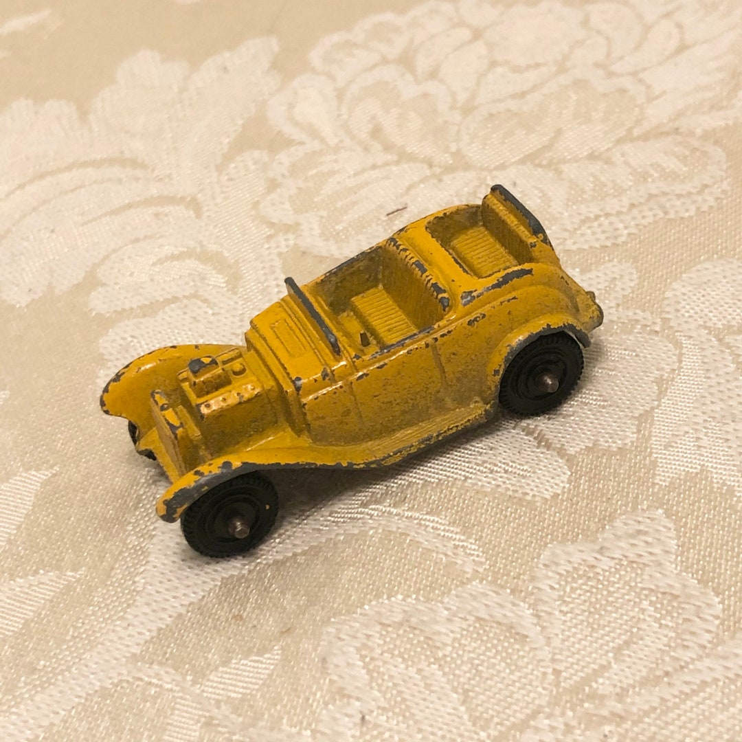 Mid Century USA Solid Metal Yellow Car Kids Vintage Metal Car Single ...