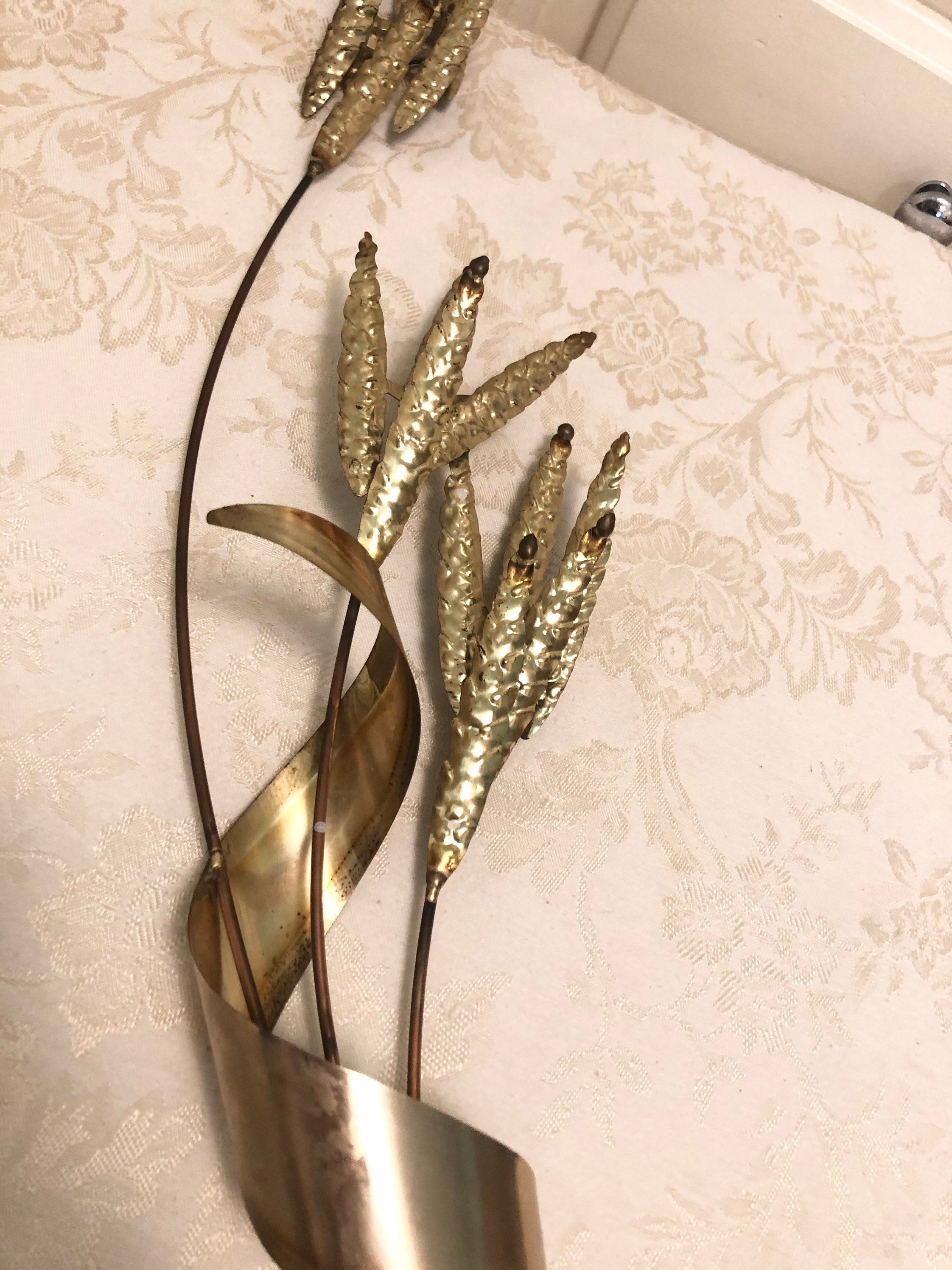 Brass Three Wheat Wall Decor Brass Wheat Wall Hanger. Brass | Etsy